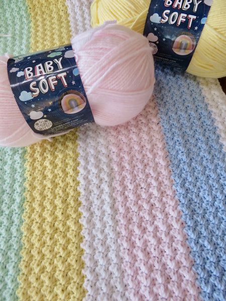 Gentle Pastels Baby Soft Blanket (Crochet) – Lion Brand Yarn