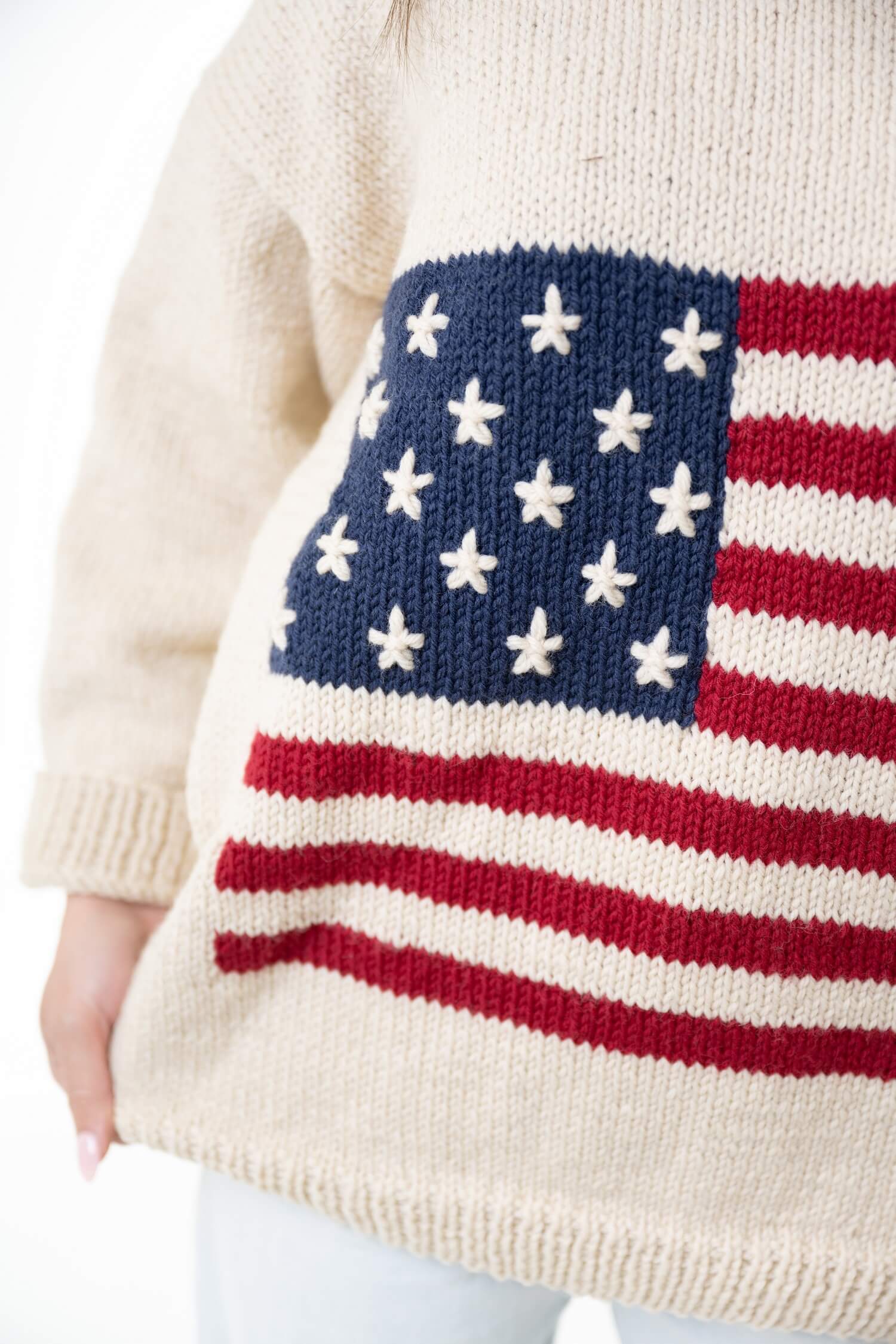 American Flag Sweater (Knit) – Lion Brand Yarn