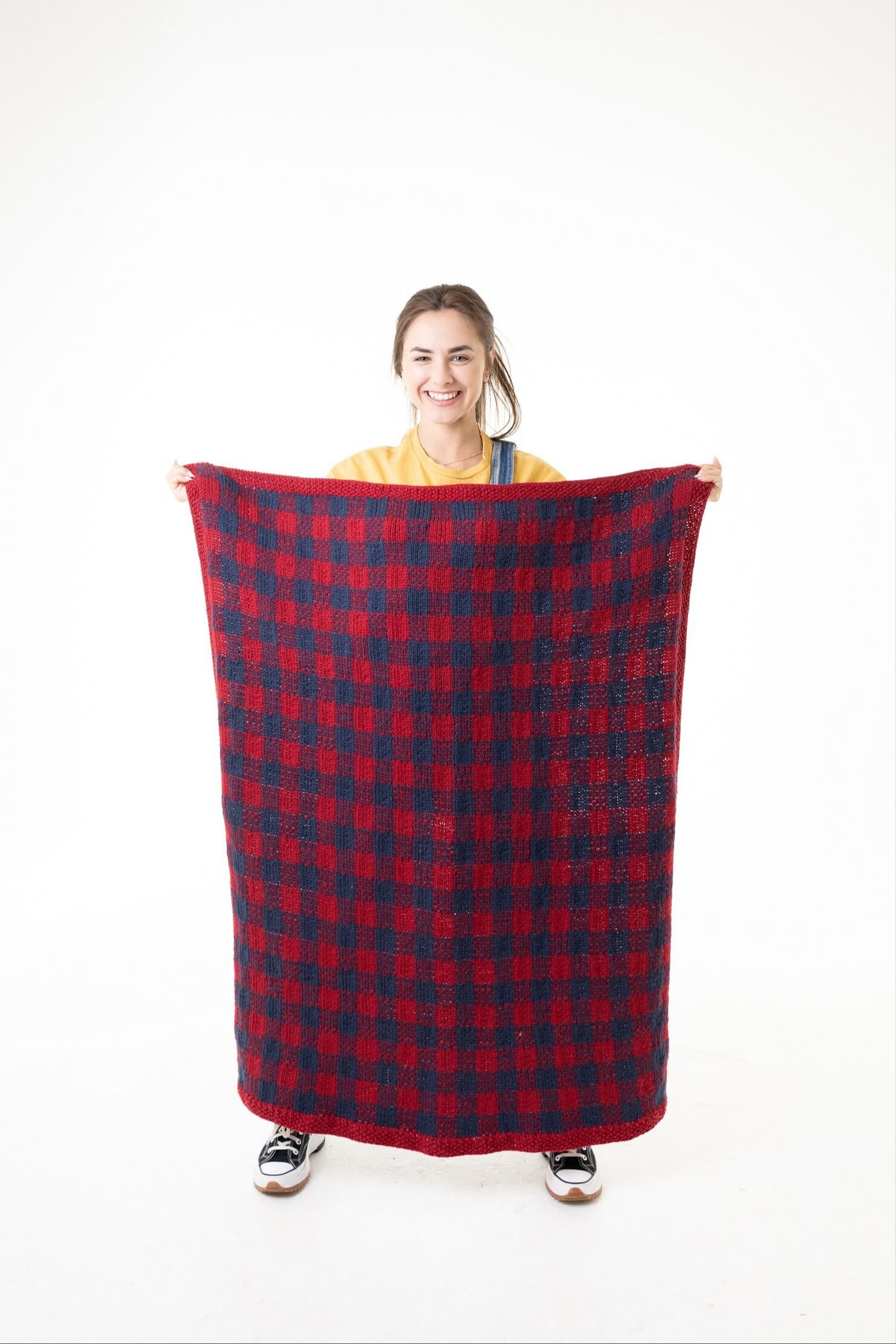 Gingham Throw (Knit) – Lion Brand Yarn