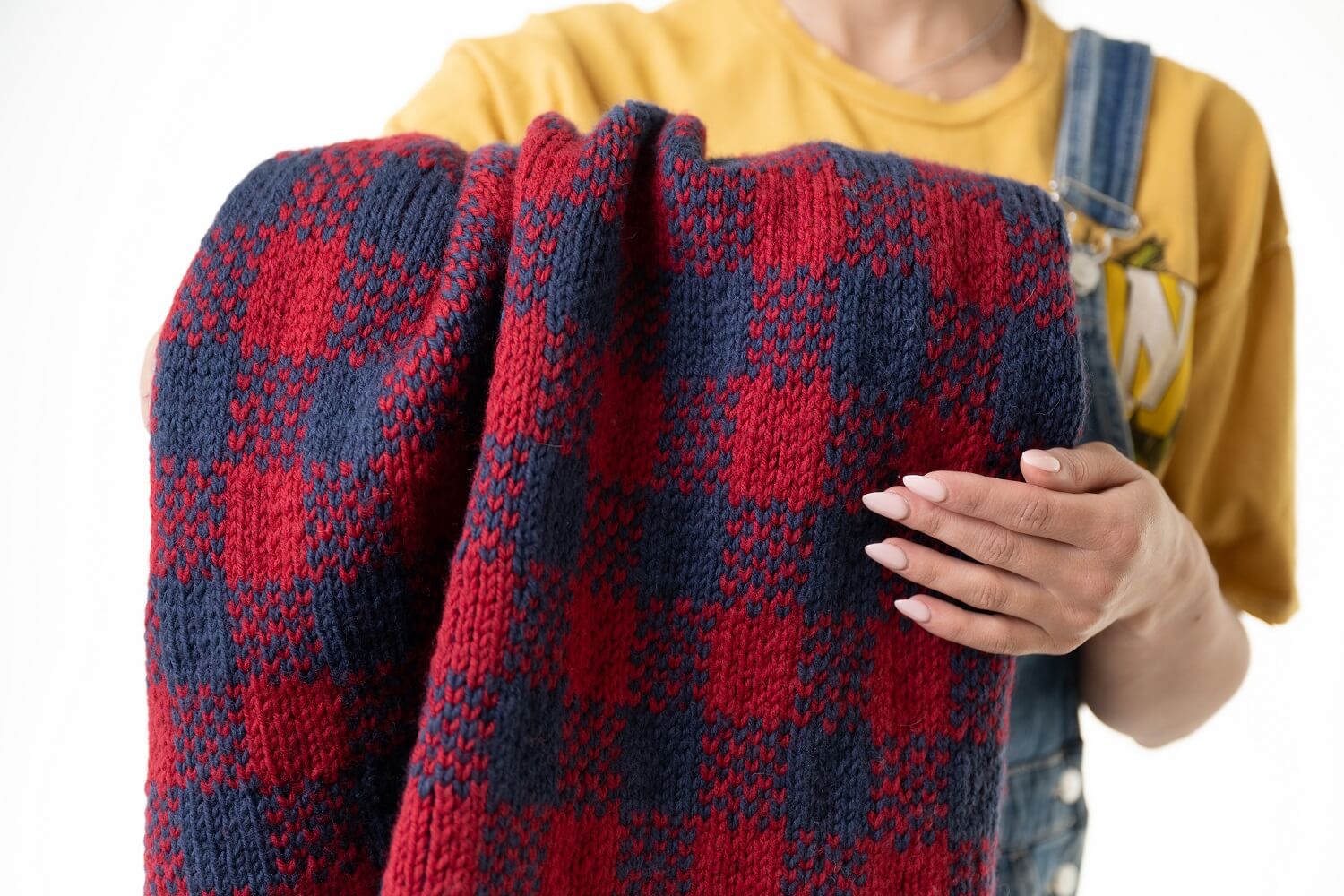Gingham Throw (Knit) – Lion Brand Yarn