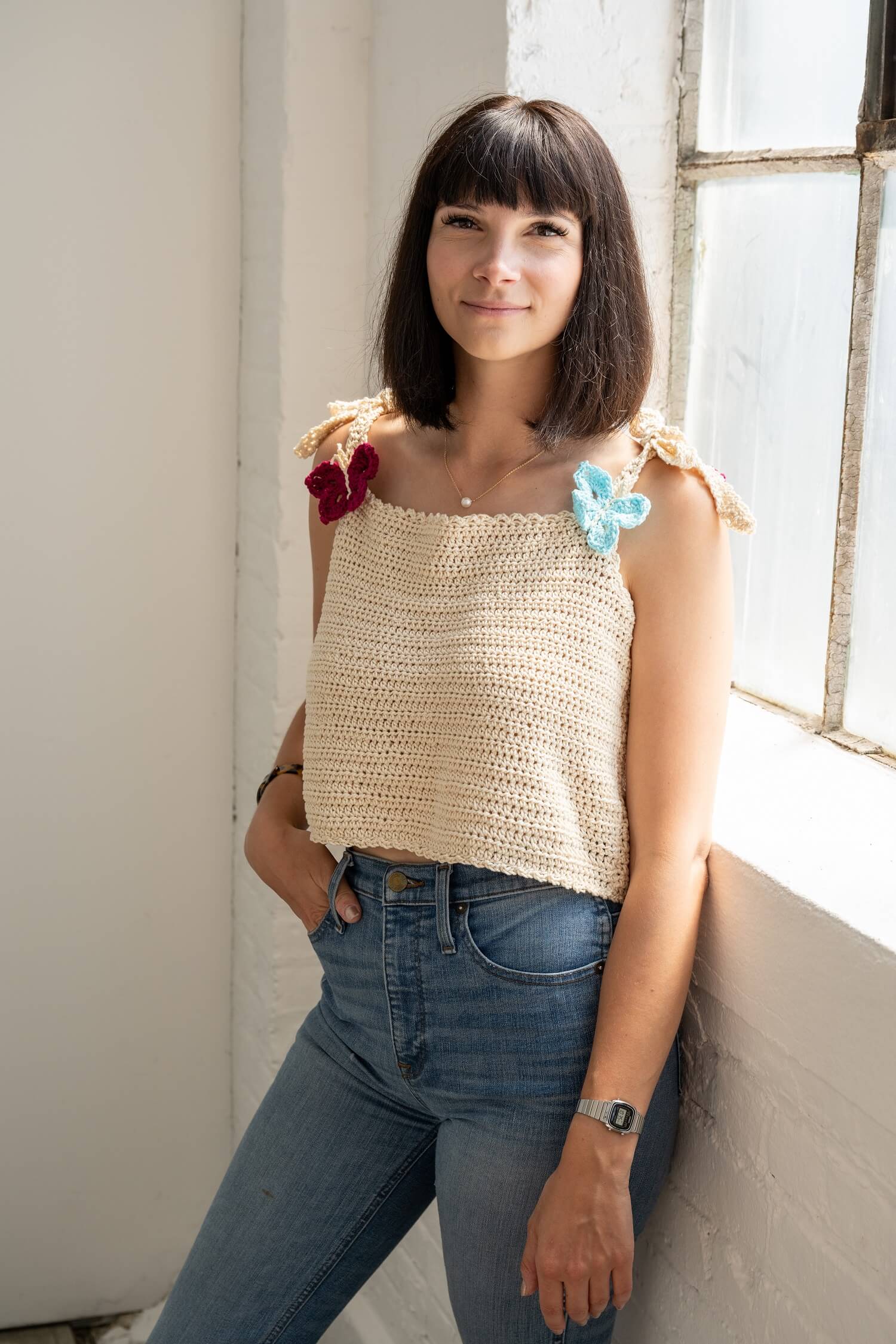 Butterfly Tank Top (Crochet) – Lion Brand Yarn