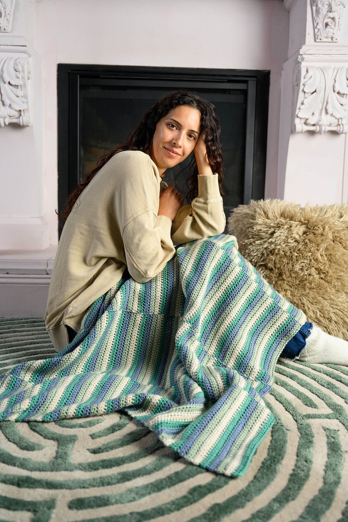 Staggered Stripe Lapghan (Crochet) – Lion Brand Yarn