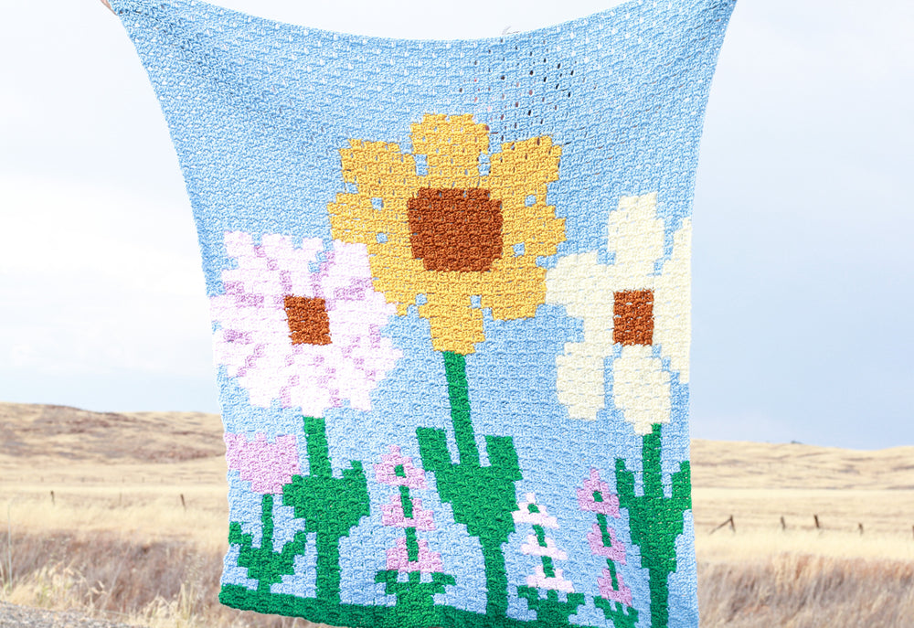 Crochet Kit - C2C Flower Fields Blanket – Lion Brand Yarn