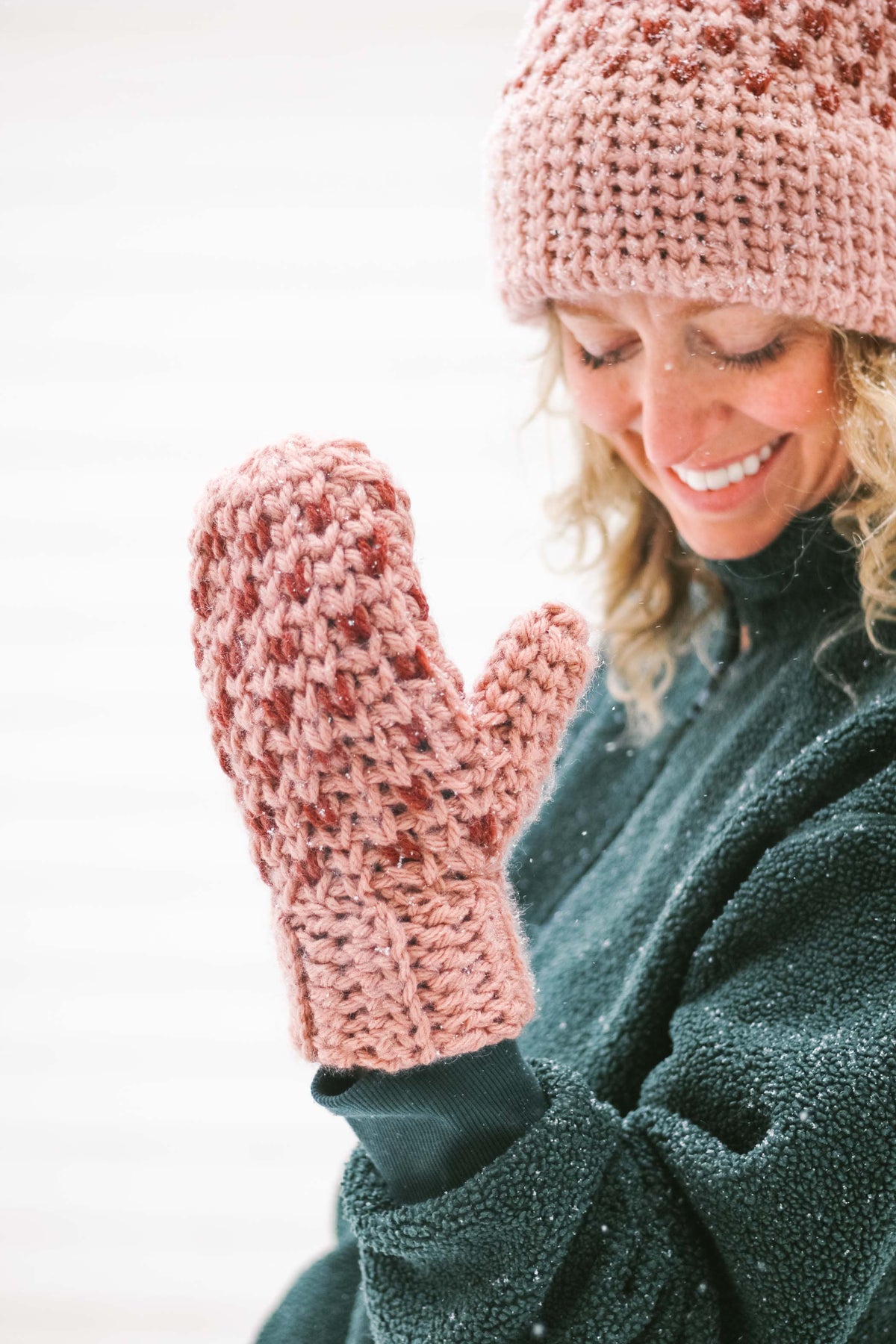 Crochet Kit - Faux "Knit" Beanie + Mittens – Lion Brand Yarn