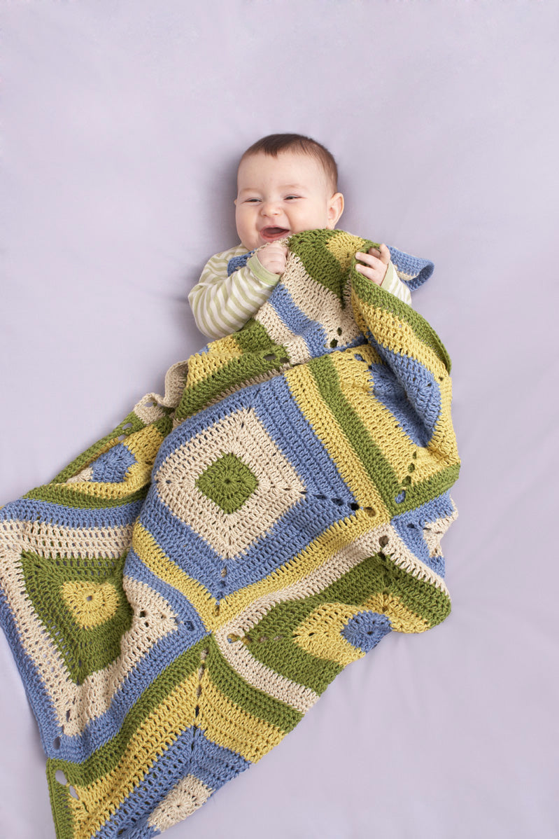 Cheerful Squares Baby Throw Pattern (Crochet) – Lion Brand Yarn
