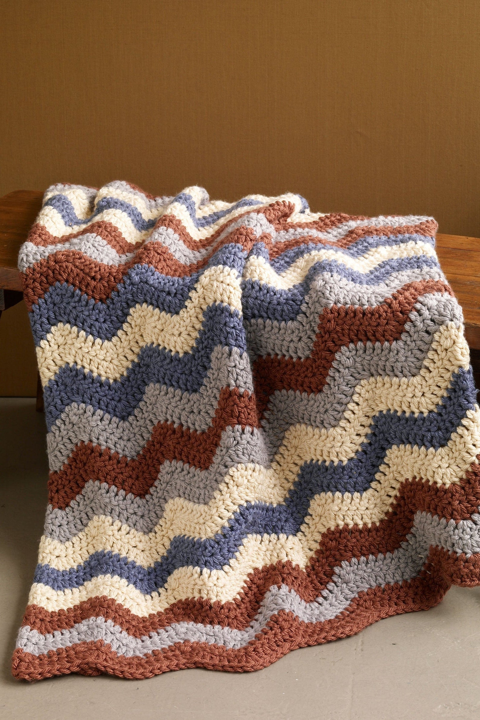 Clockhouse Ripple Afghan (Crochet) – Lion Brand Yarn