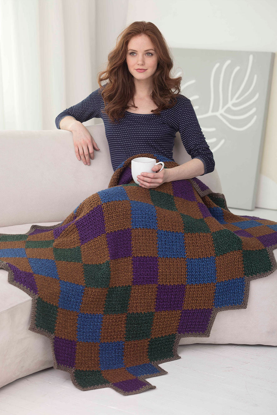 Diamond Motif Afghan Pattern (Crochet) – Lion Brand Yarn