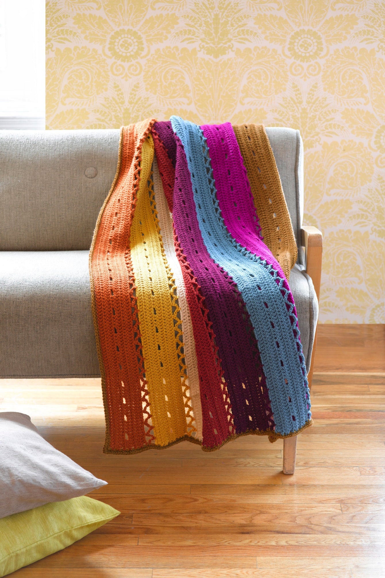 Eyelet Strips Afghan (Crochet) – Lion Brand Yarn