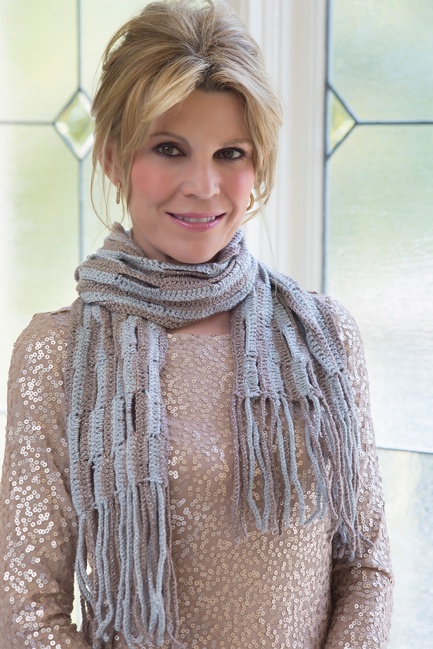 Glitzy Striped Scarf Pattern (Crochet) – Lion Brand Yarn