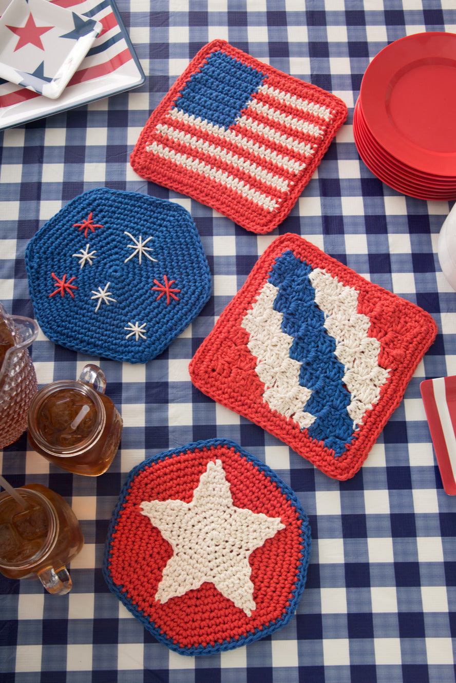 Independence Day Table Mats Pattern (Crochet) – Lion Brand Yarn