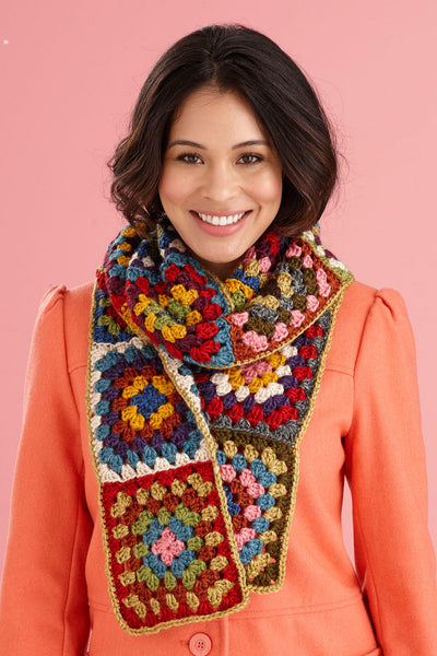 Multicolored Scarf (Crochet) – Lion Brand Yarn