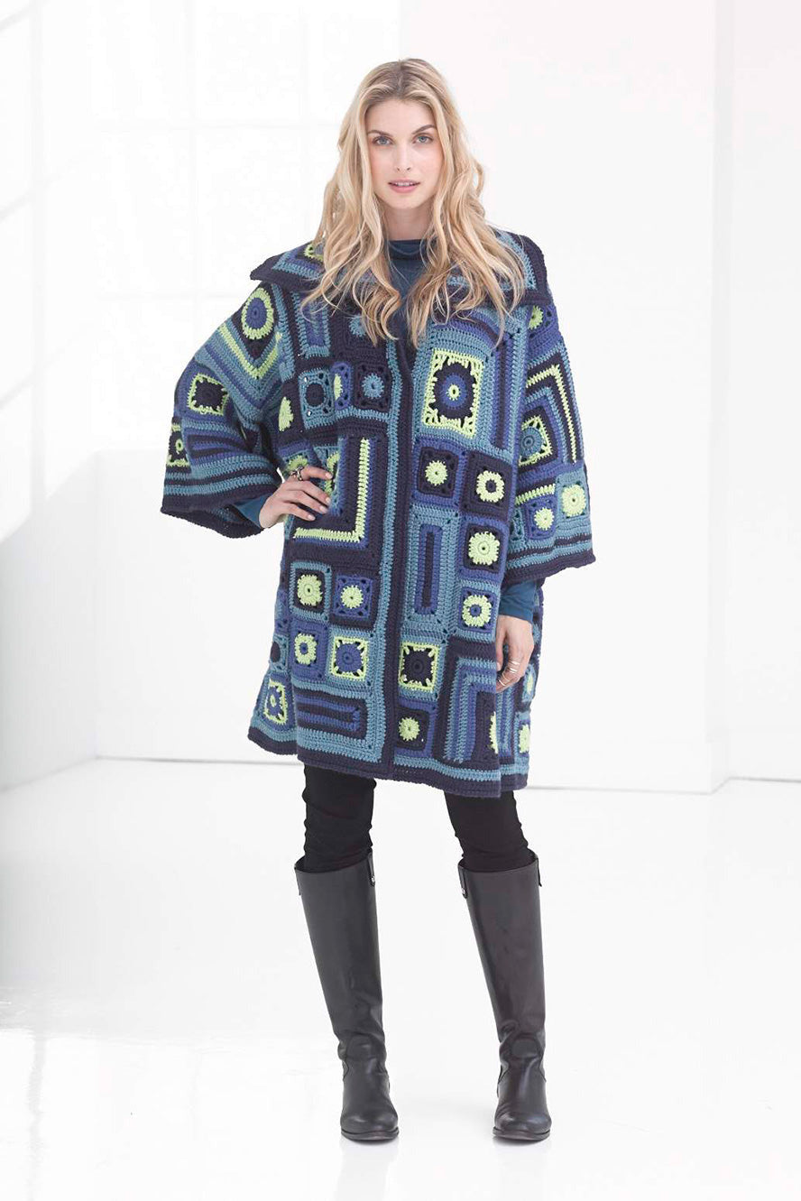 Patchwork Car Coat Pattern (Crochet) – Lion Brand Yarn