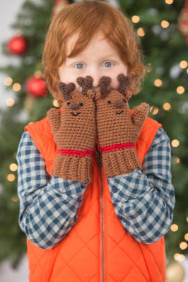 Reindeer Mittens (Crochet) – Lion Brand Yarn