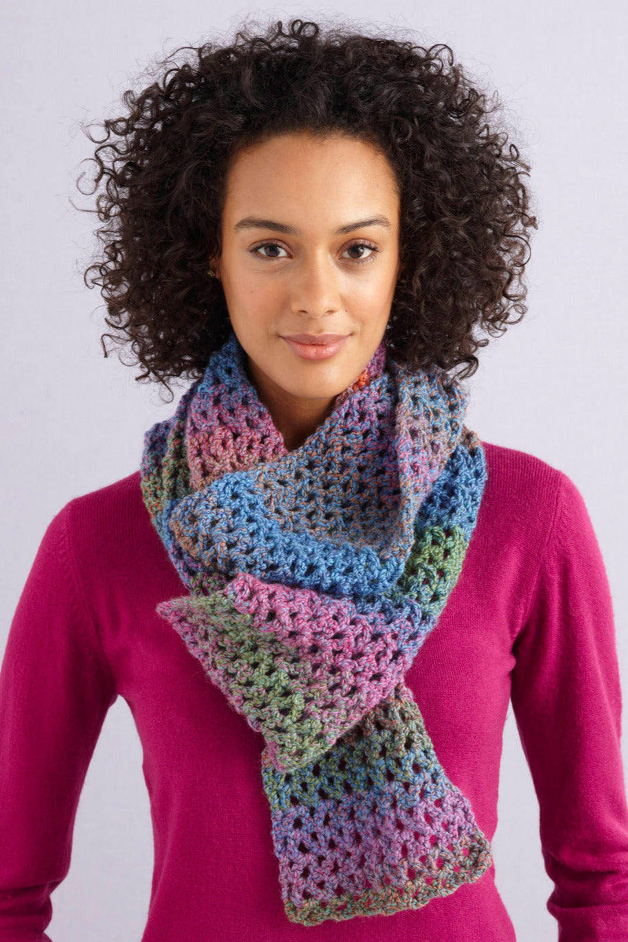 Shades of Blue Scarf Pattern (Crochet) - Version 2 – Lion Brand Yarn