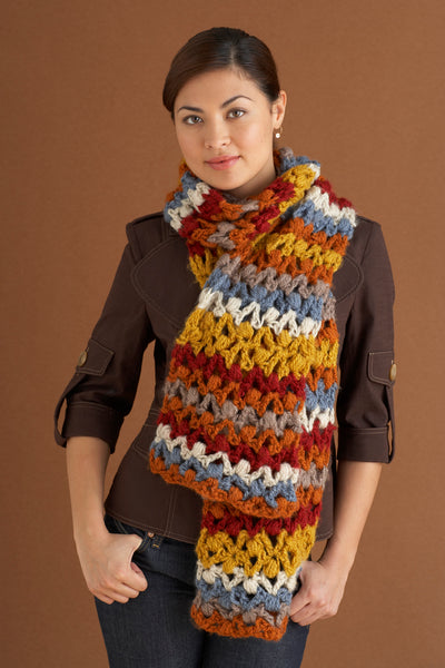 Striped Scarf (Crochet) - Version 2 – Lion Brand Yarn