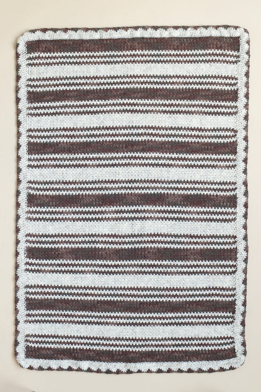 Striped Two Color Crocheted Afghan Pattern (Crochet) – Lion Brand Yarn