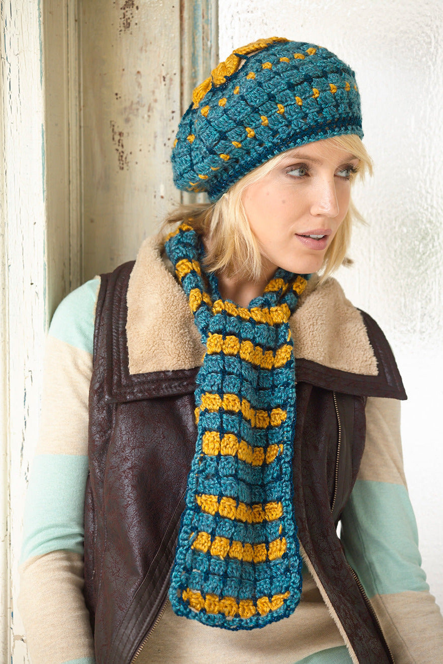 Sunflower Stripes Hat And Scarf Set Pattern (Crochet) – Lion Brand Yarn