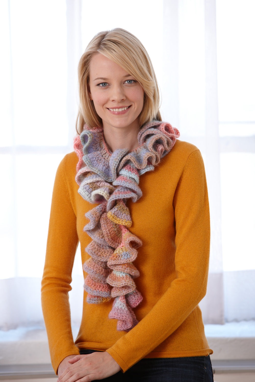 Crochet Pattern Ruffle Scarf