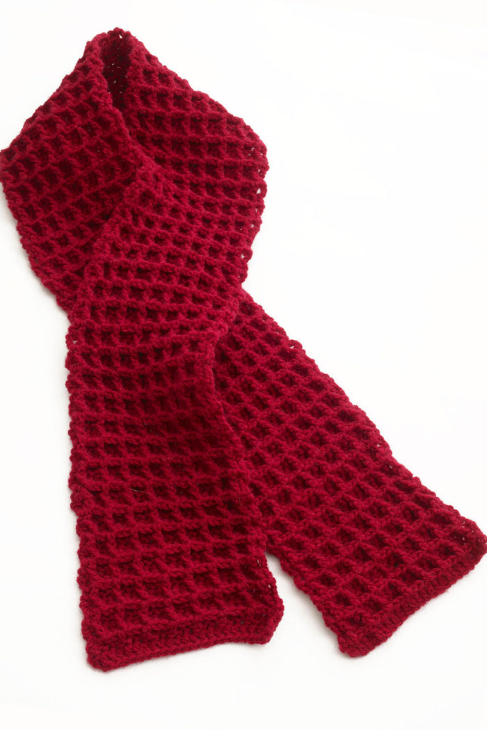 Waffle Stitch Crochet Scarf – Lion Brand Yarn