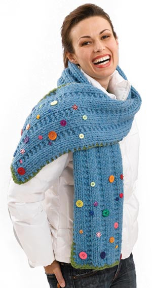 Button Scarf Pattern (Knit) – Lion Brand Yarn
