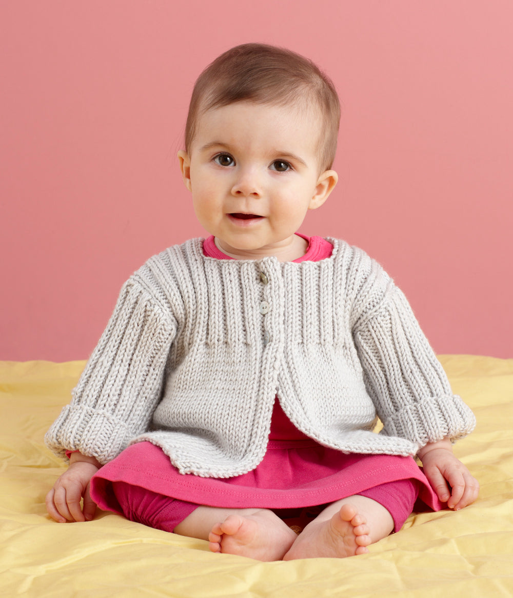 Everyday Baby Cardi Pattern (Knit) - Version 1 – Lion Brand Yarn
