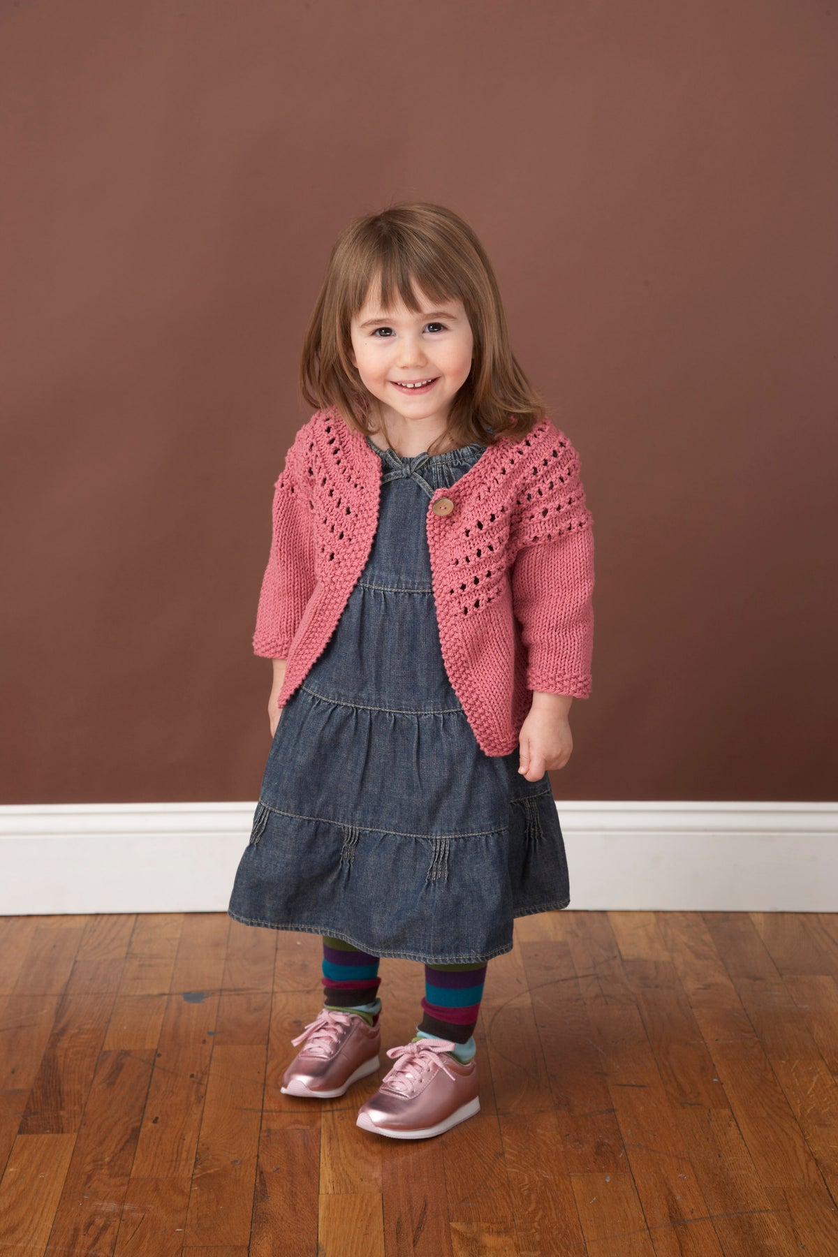 Eyelet Yoke Cardigan Pattern (Knit) – Lion Brand Yarn