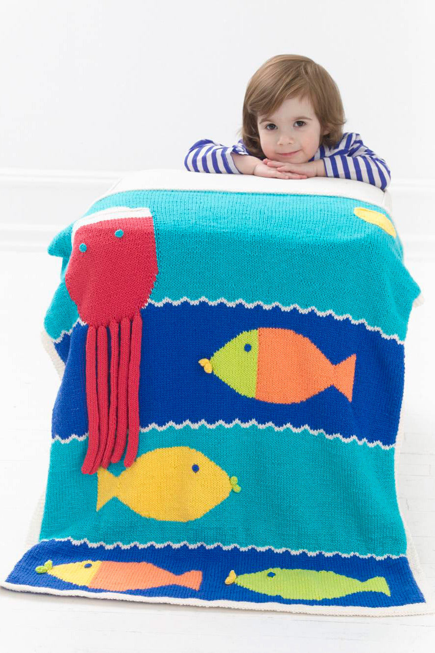 Fishy Wishy Afghan Pattern (Knit) – Lion Brand Yarn
