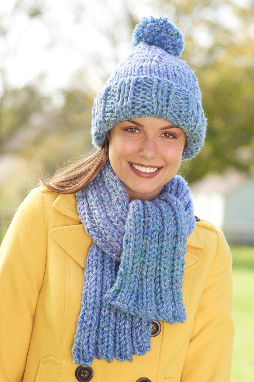 Quite The Pair Hat And Scarf Set (Knit) – Lion Brand Yarn