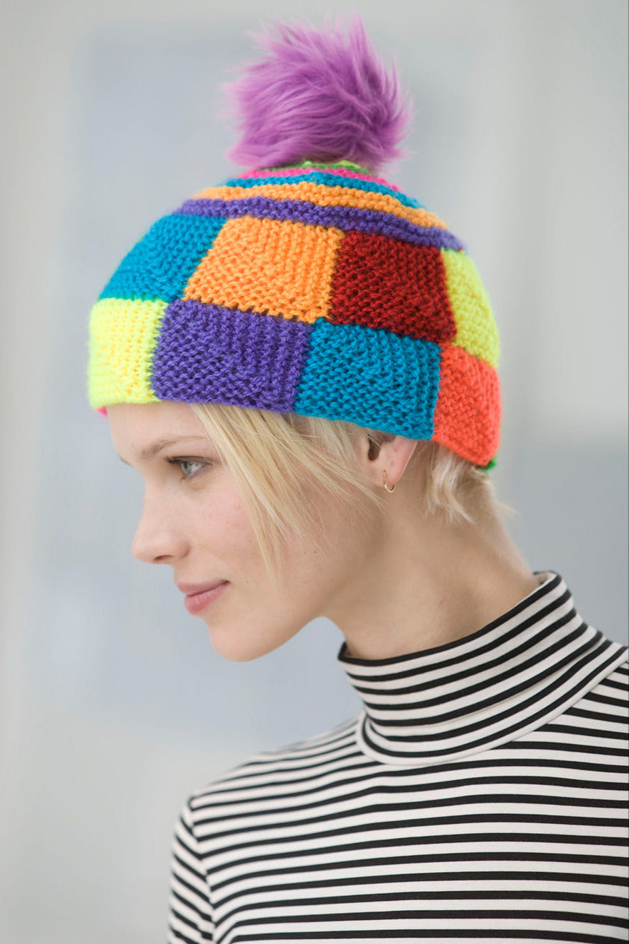 Mitered Squares Hat Pattern (Knit) – Lion Brand Yarn
