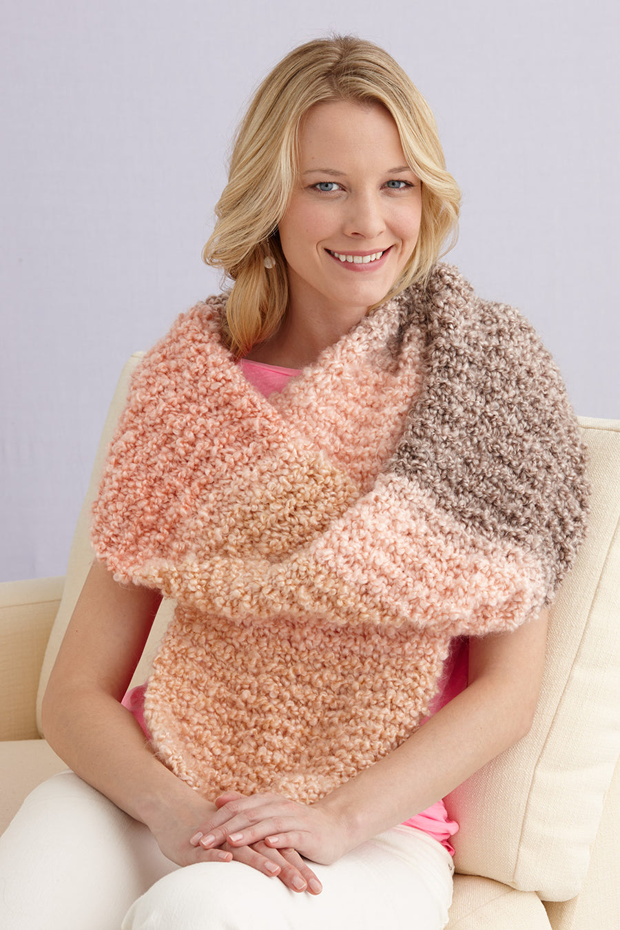 Plush Stripes Shawl (Knit) – Lion Brand Yarn