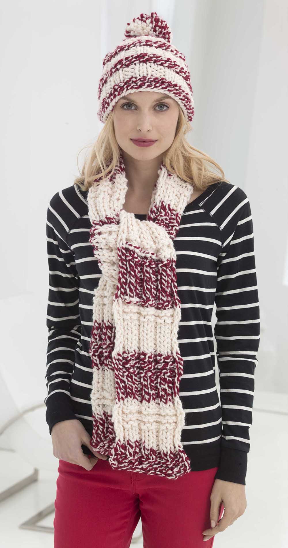 School Spirit Hat And Scarf Pattern (Knit) – Lion Brand Yarn