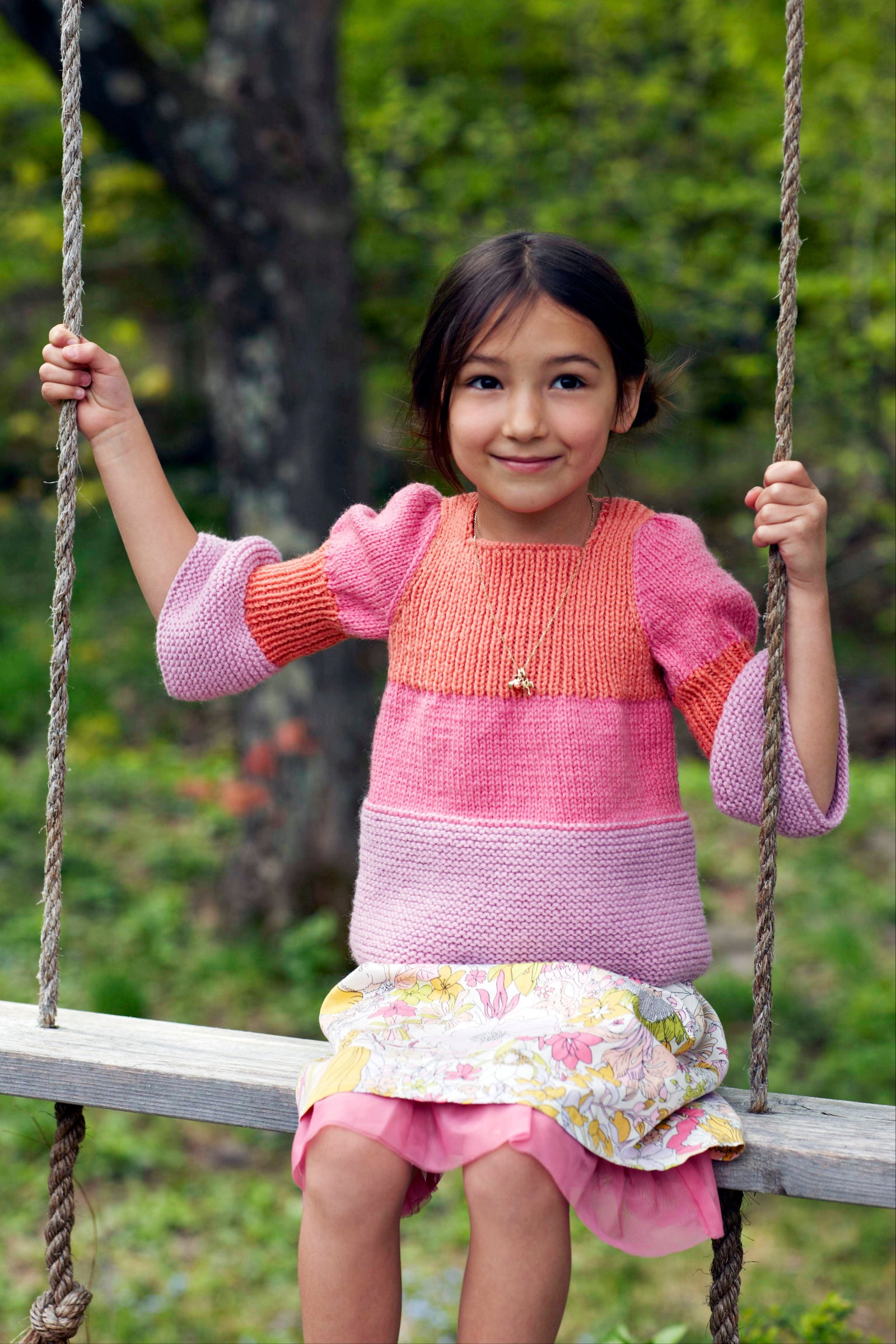 Striped Swing Sweater Pattern (Knit) – Lion Brand Yarn