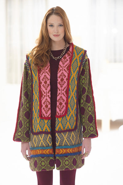 Tapestry Panel Coat Pattern (Knit) – Lion Brand Yarn