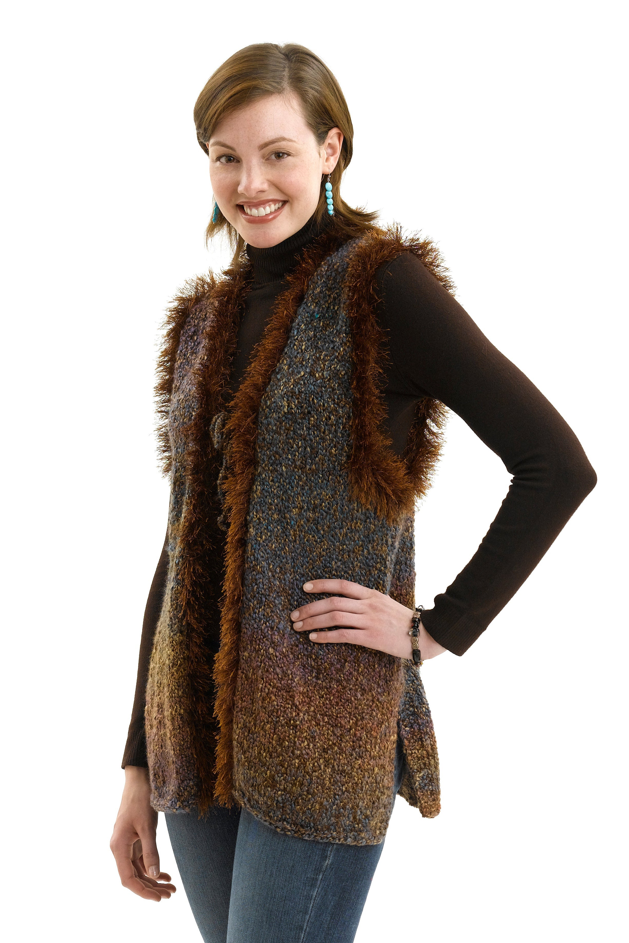 Tie Front Swing Vest Pattern (Knit) – Lion Brand Yarn