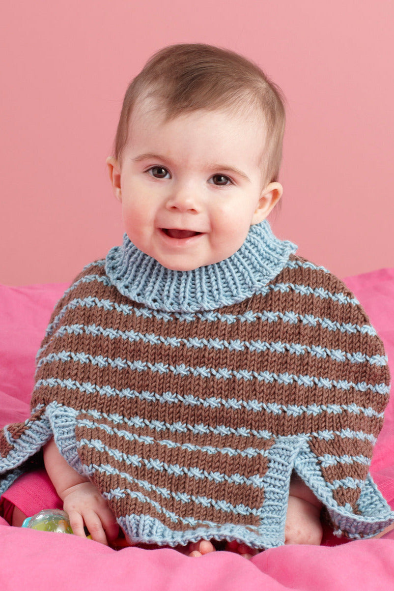 Two Color Poncho Pattern (Knit) – Lion Brand Yarn