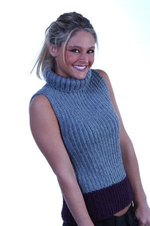 Loom Knit Turtleneck Ribbed Vest Pattern – Lion Brand Yarn