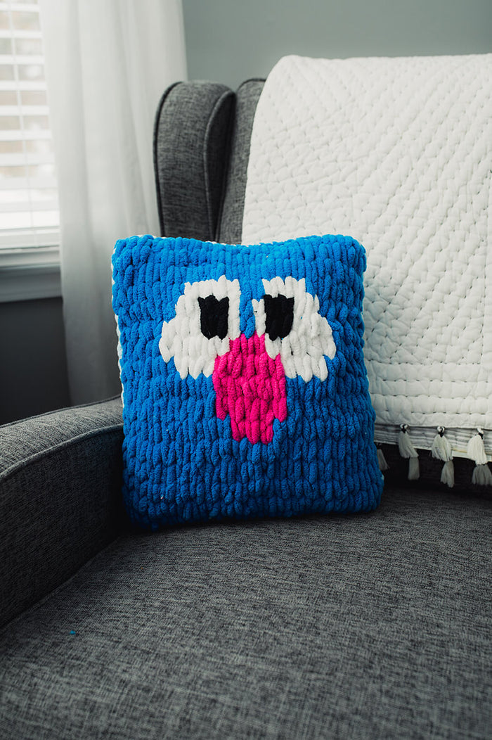 Grover Eyes Pillow (Crafts) – Lion Brand Yarn