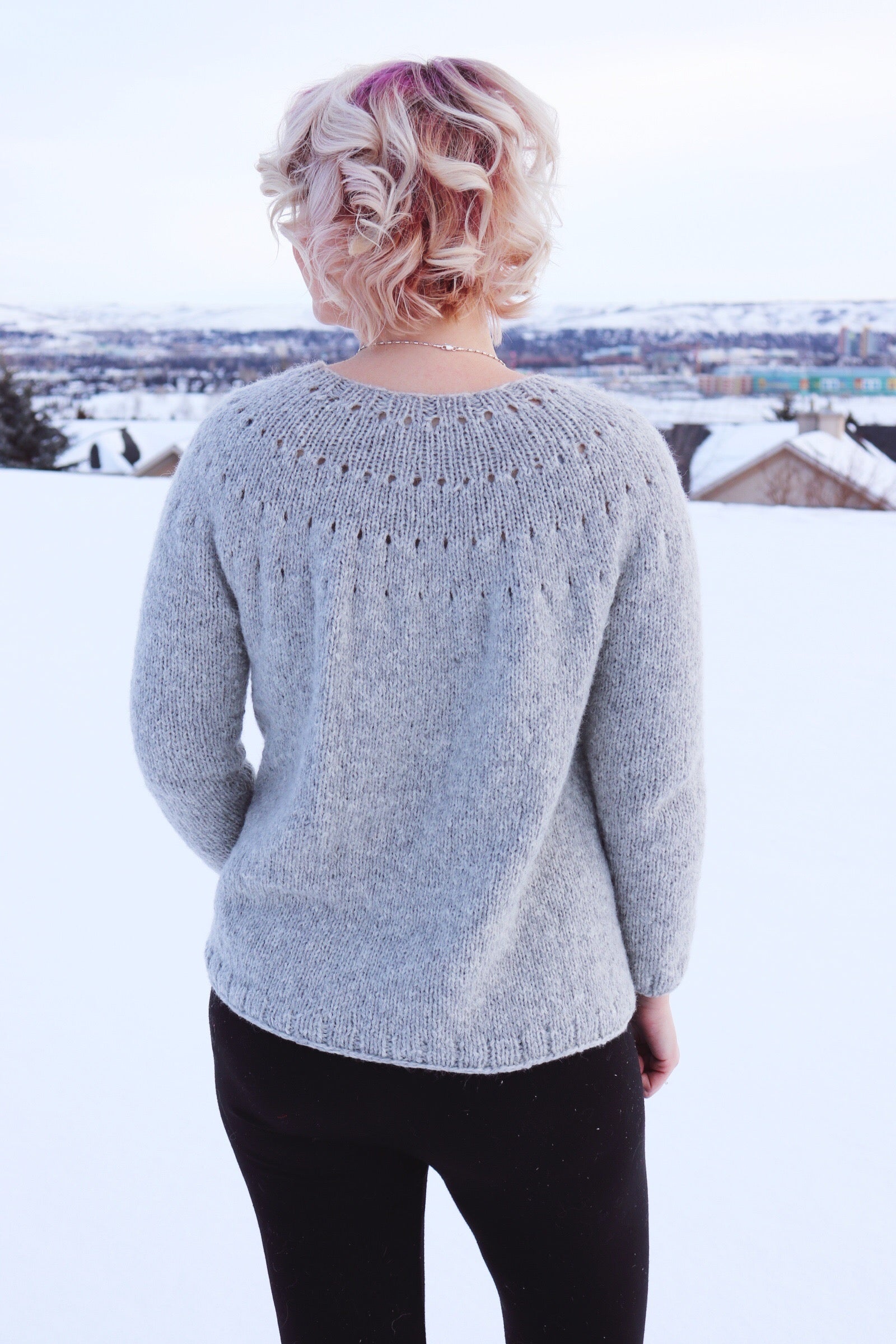 Knit Kit - Easy Eyelet Yoke Sweater – Lion Brand Yarn