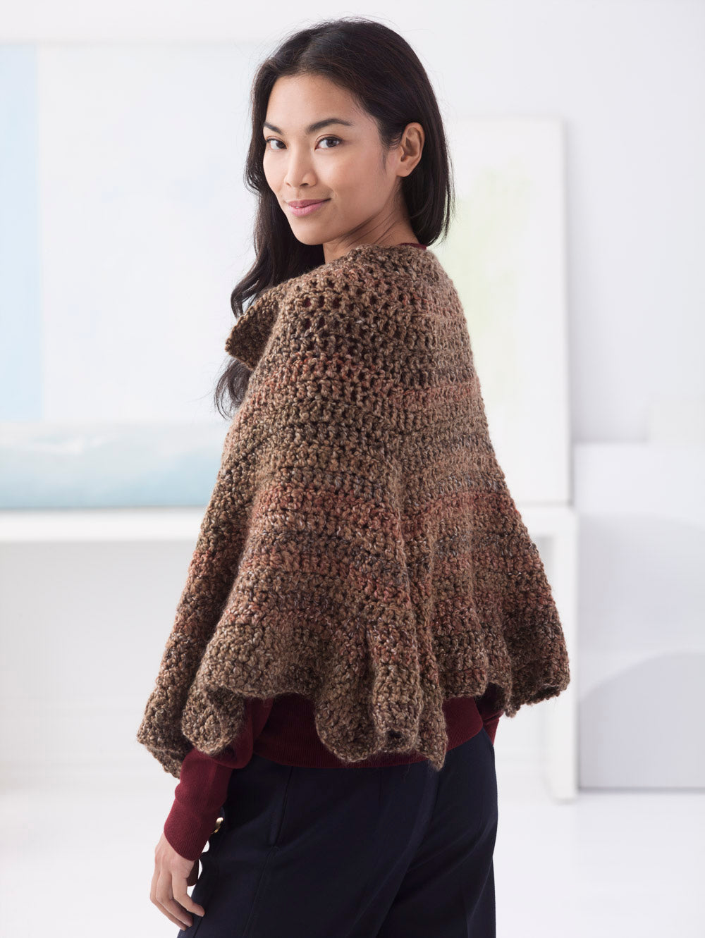 Buttoned Wrap (Crochet) – Lion Brand Yarn