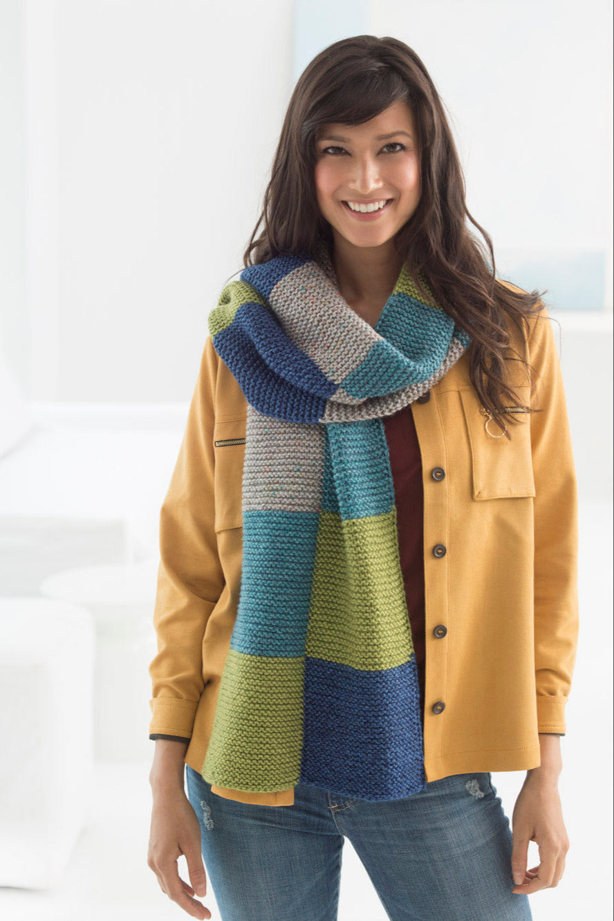 Loom Knit Colorblock Scarf - Version 2 – Lion Brand Yarn