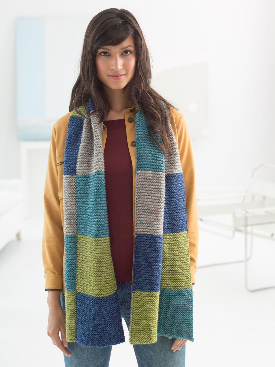 Loom Knit Colorblock Scarf - Version 2 – Lion Brand Yarn
