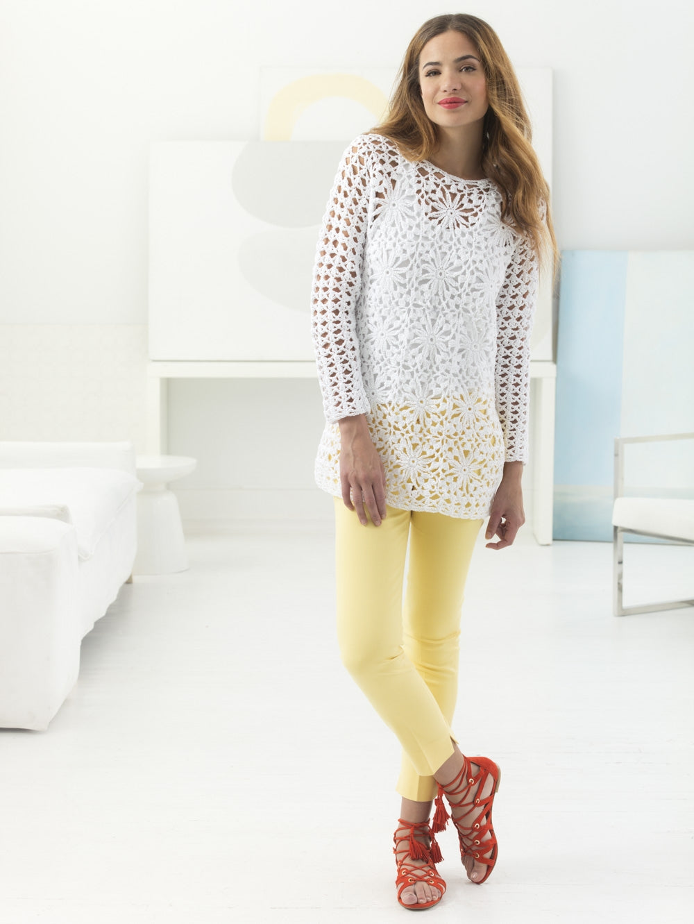 Flower Lace Tunic (Crochet) – Lion Brand Yarn