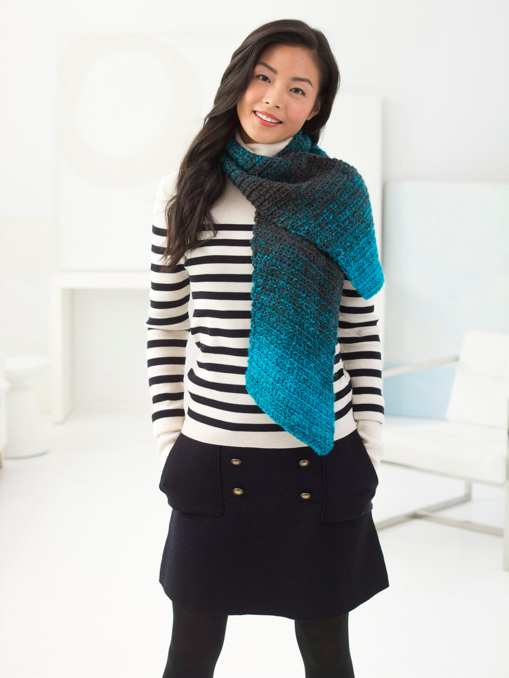 Diagonal Crochet Scarf – Lion Brand Yarn