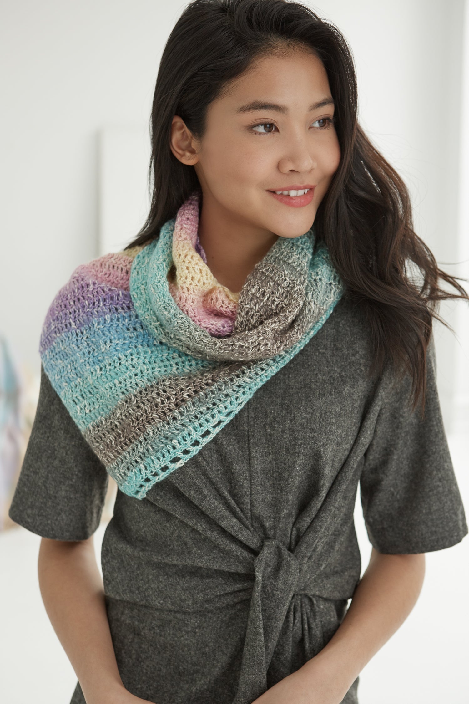 Tribeca Triangle Shawl (Crochet) - Version 1 – Lion Brand Yarn