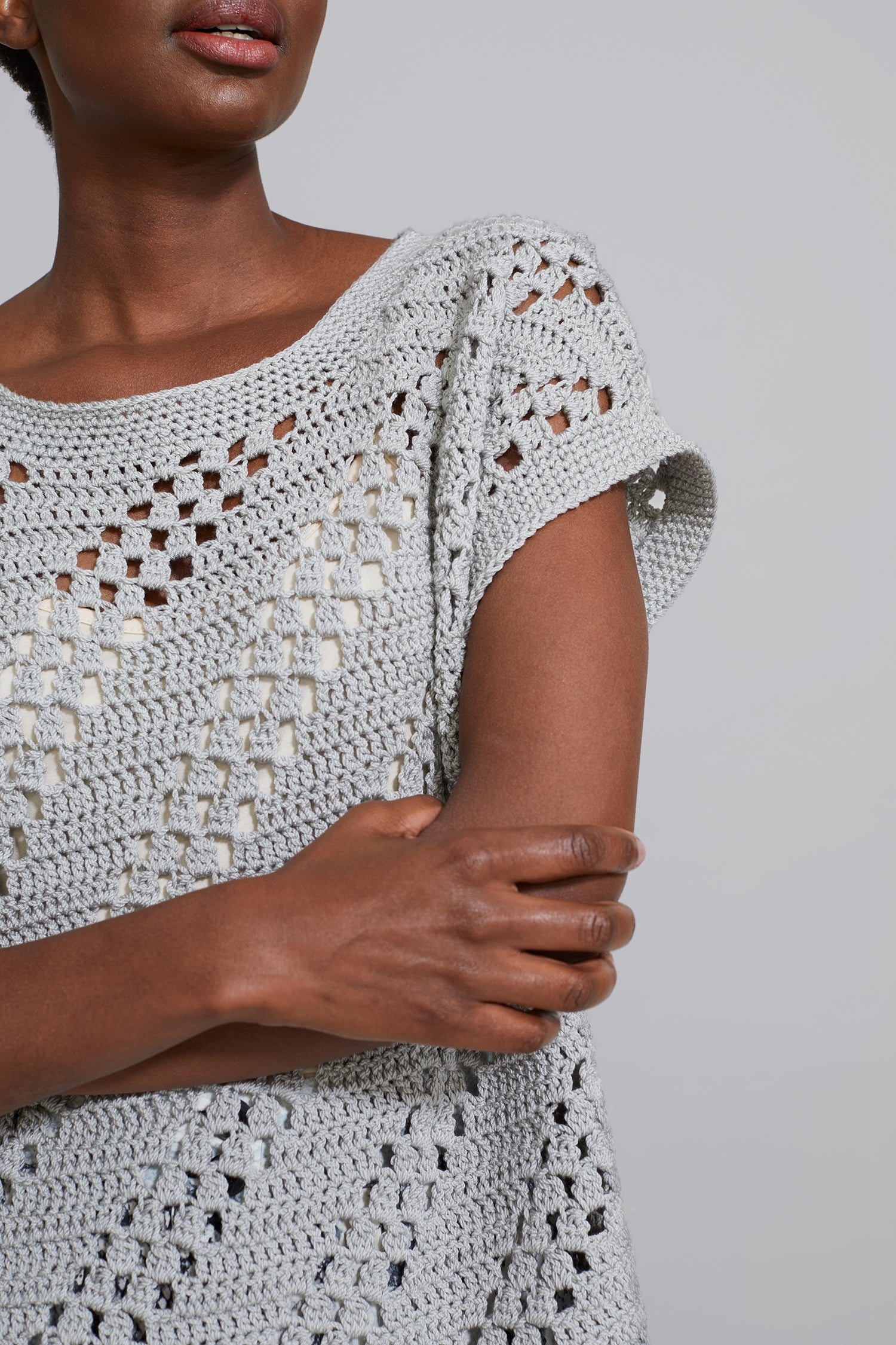 Diagonal Eyelet Top (Crochet) – Lion Brand Yarn