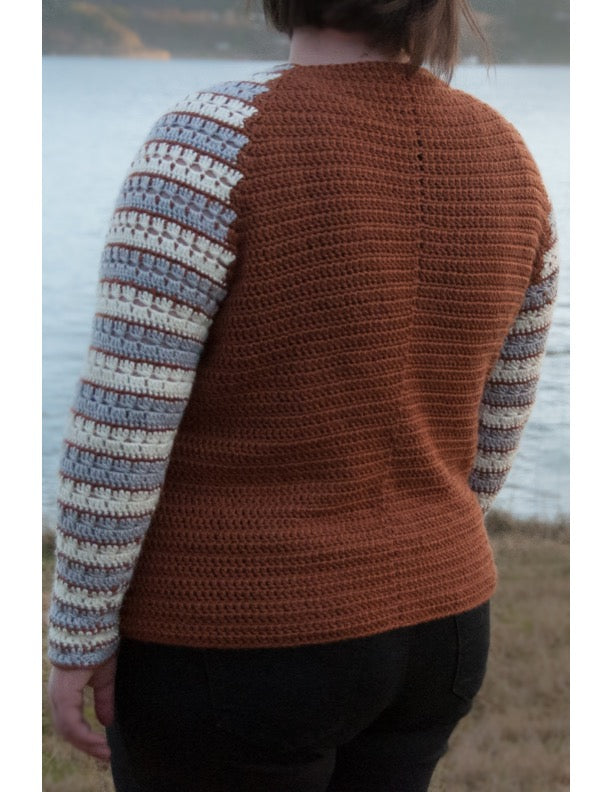 Striped Sleeves Raglan (Crochet) – Lion Brand Yarn