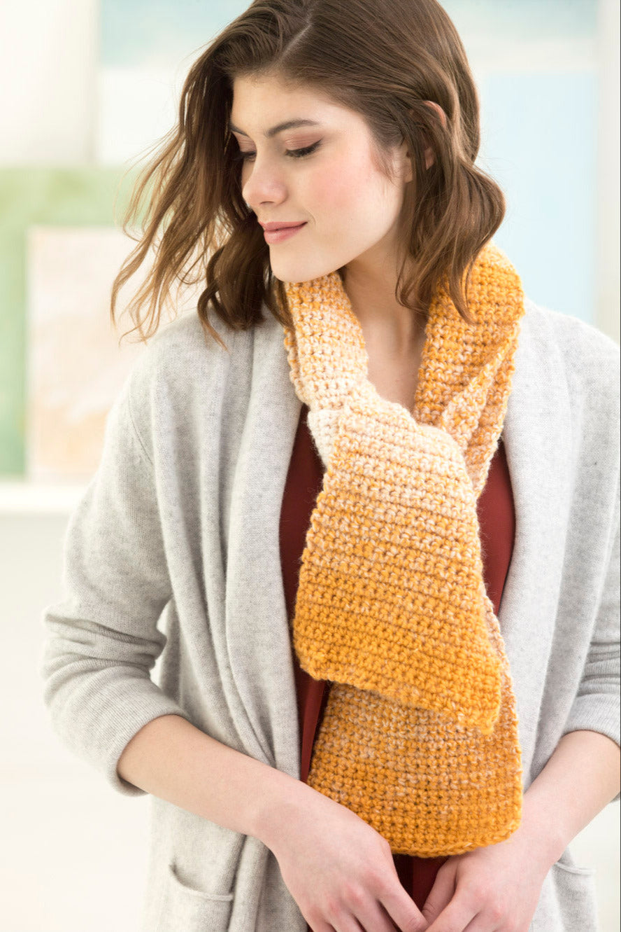 Easy Crochet One-Stitch Scarfie – Lion Brand Yarn